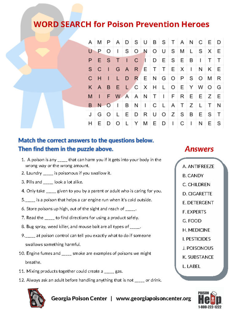 Category: Downloadable Activities | Georgia Poison Center